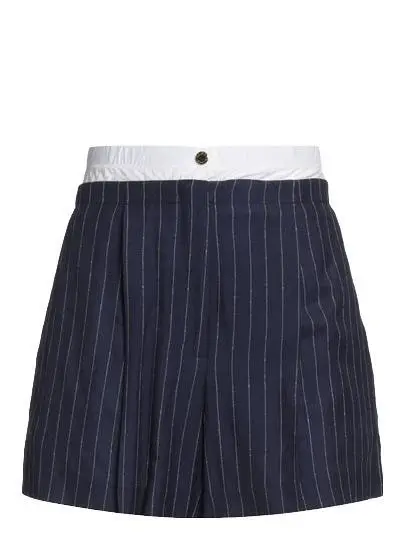 Sandro Pinstriped High-waisted Shorts - Navy