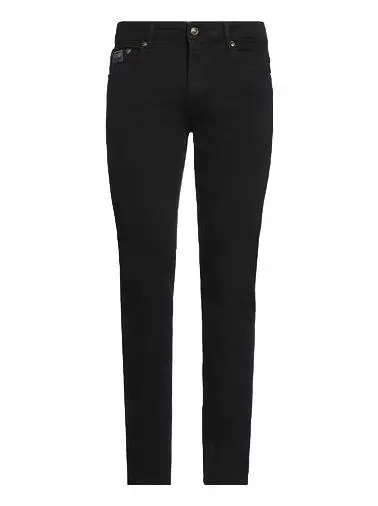 Versace Skinny Jeans With Leather Trims - Black