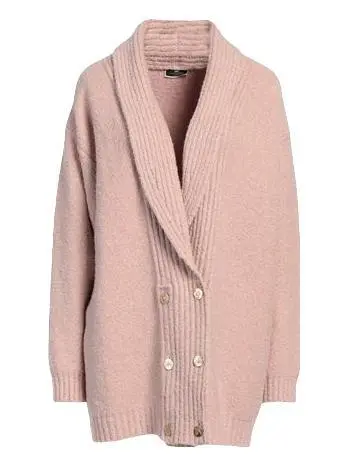 Elisabetta Franchi Cardigan In Cotton, Polyamide And Elastane - Pink