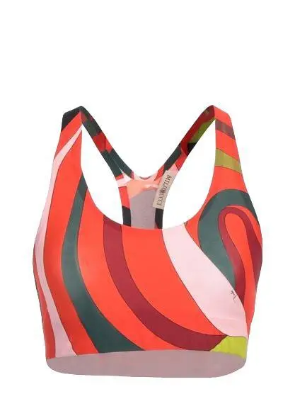 Emilio Pucci Printed Polyamide & Elastane Sports Top - Red