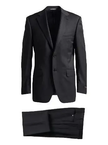 Canali Suit Charcoal Size Virgin Wool - Grey