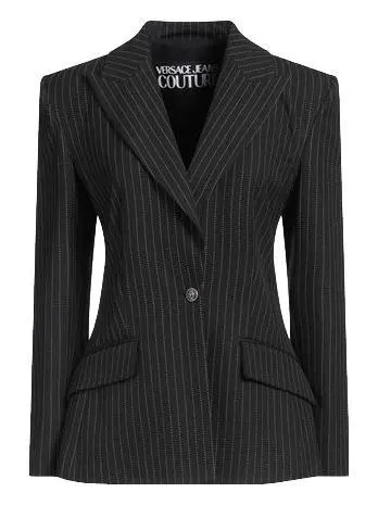 Versace Single-breasted Pinstriped Blazer - Black