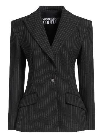 Versace Single-breasted Pinstriped Blazer - Black
