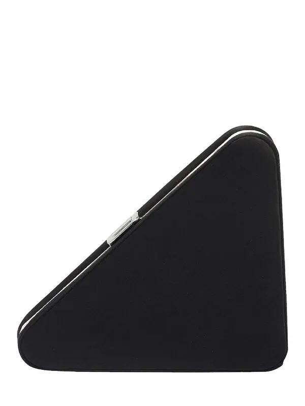 Prada Raso Triangle Clutch - Nero