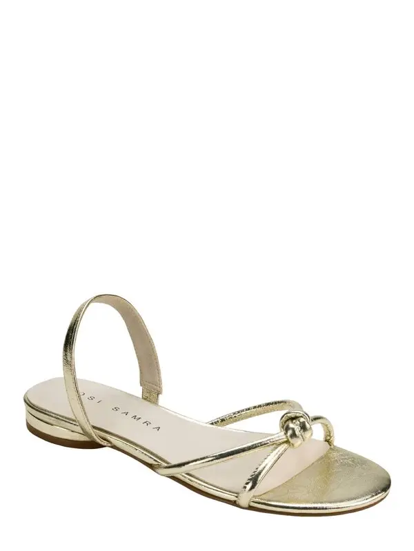 Yosi Samra Alison Knot Slingback Sandal - Gold