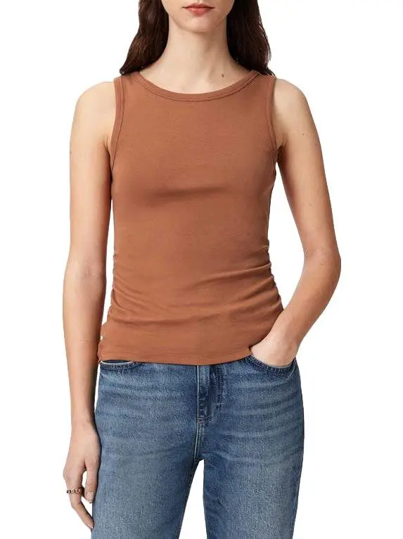 ALLSAINTS Katarina Stretch Cotton Tank Top - Pecan Brown