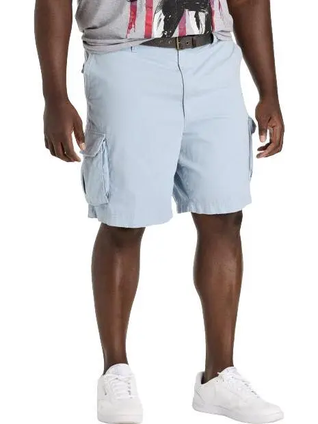 TRUE NATION BY DXL Big & Tall Belted Cargo Shorts - Blue Fog
