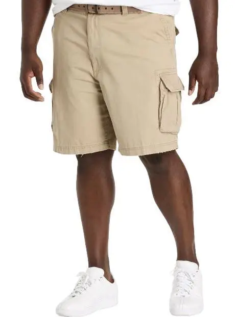 TRUE NATION BY DXL Big & Tall Belted Cargo Shorts - Dune