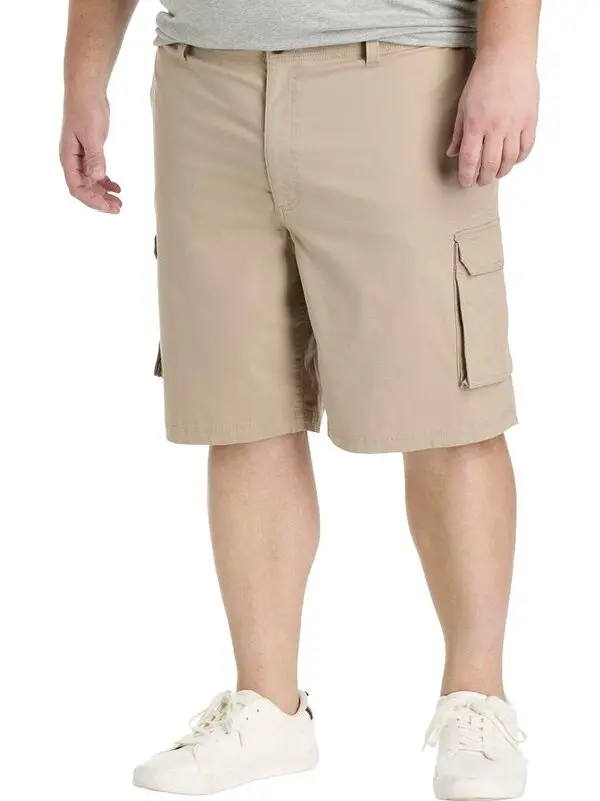 TRUE NATION BY DXL Big & Tall Stretch Ripstop Cargo Shorts - Khaki