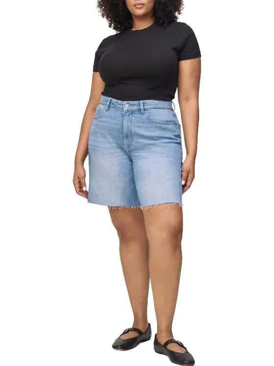 Warp + Weft Stretch Denim Shorts - Girlfriend