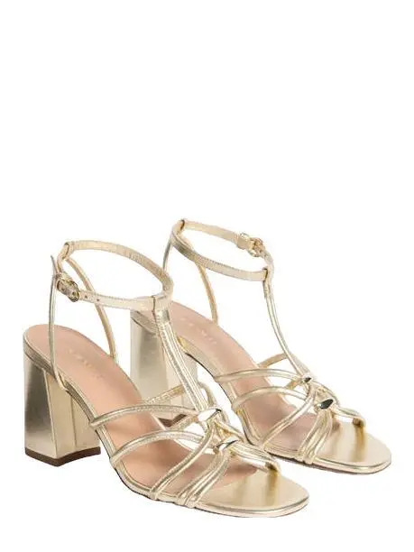 LK BENNETT Noelle T-strap Sandals - Gold