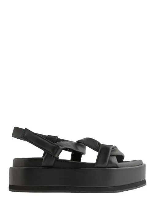 NEIL J. RODGERS Obi Flatform Sandals - Black Nappa