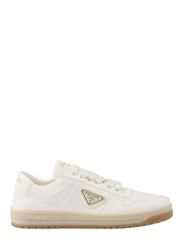 Prada Downtown Leather Sneakers - Cream