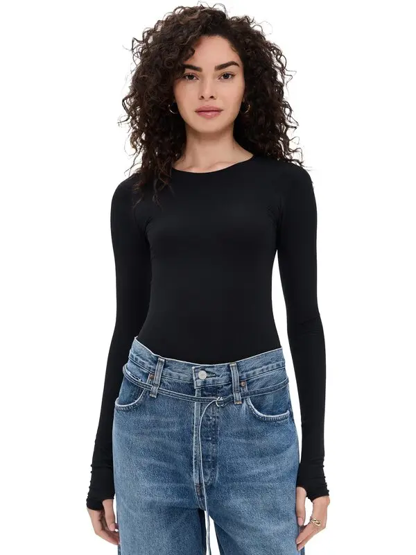 Commando Ballet Crewneck Bodysuit - Black