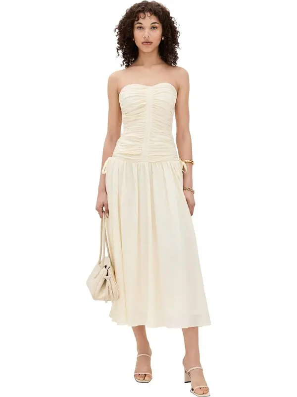 Astr The Label Zori Strapless Midi Dress - Cream