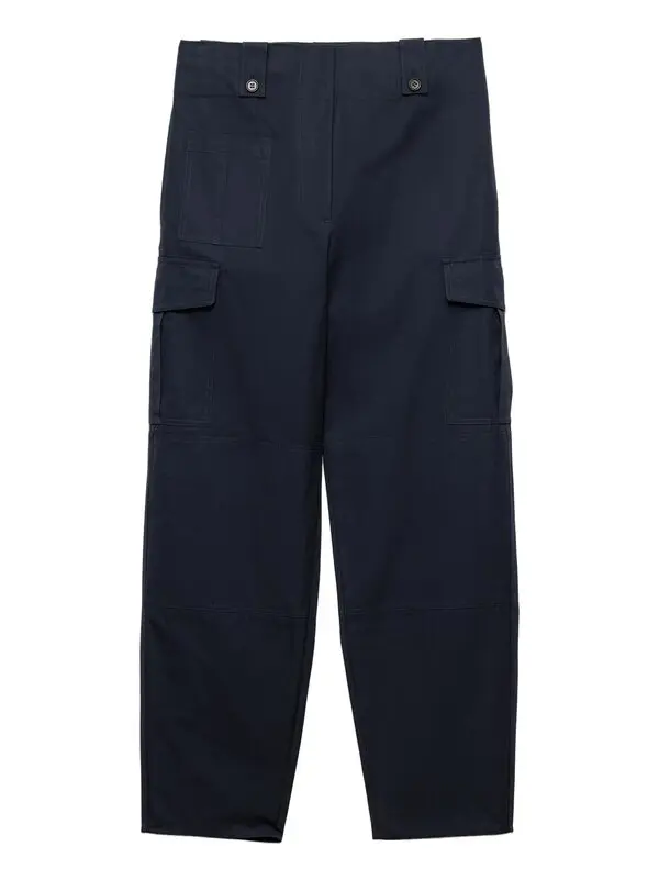 Prada Poplin Wide-leg Pants - Navy