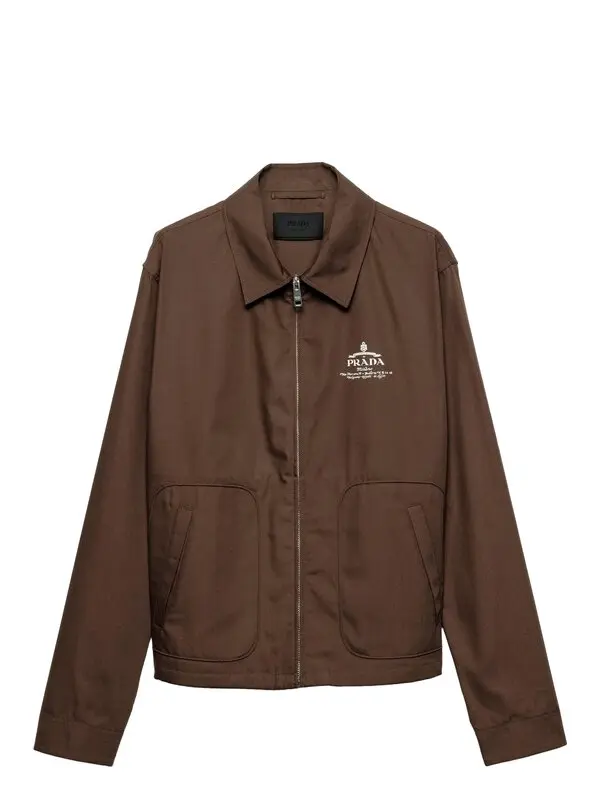 Prada Cotton Blend Blouson Jacket - Ebony