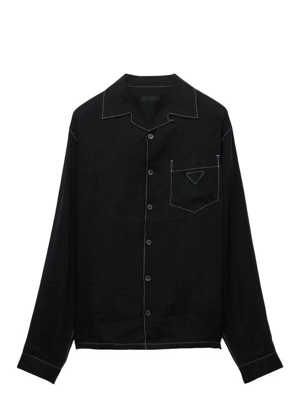Prada Linen Hirt - Black