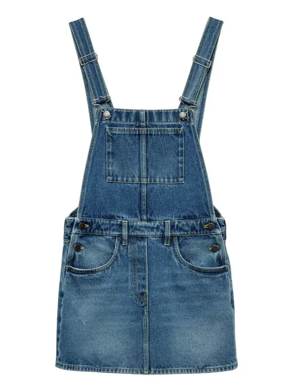 Prada Denim Bib Overall Mini-dress - Light Blue