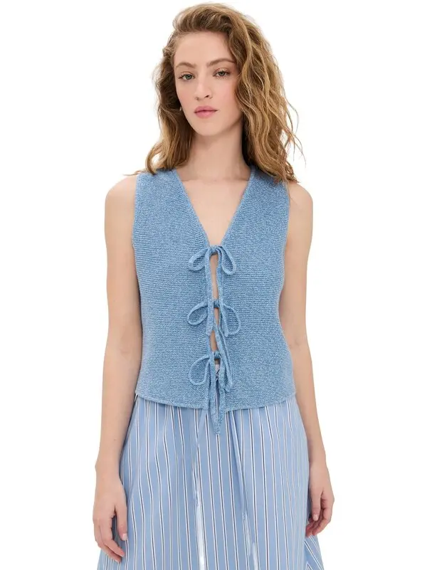 ALIGNE Isla Knitted Tie Waistcoat - Blue