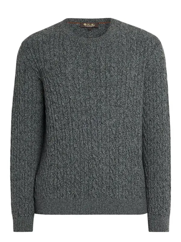 Loro Piana Treccia Baby Cashmere Crewneck Sweater - Dark Alley
