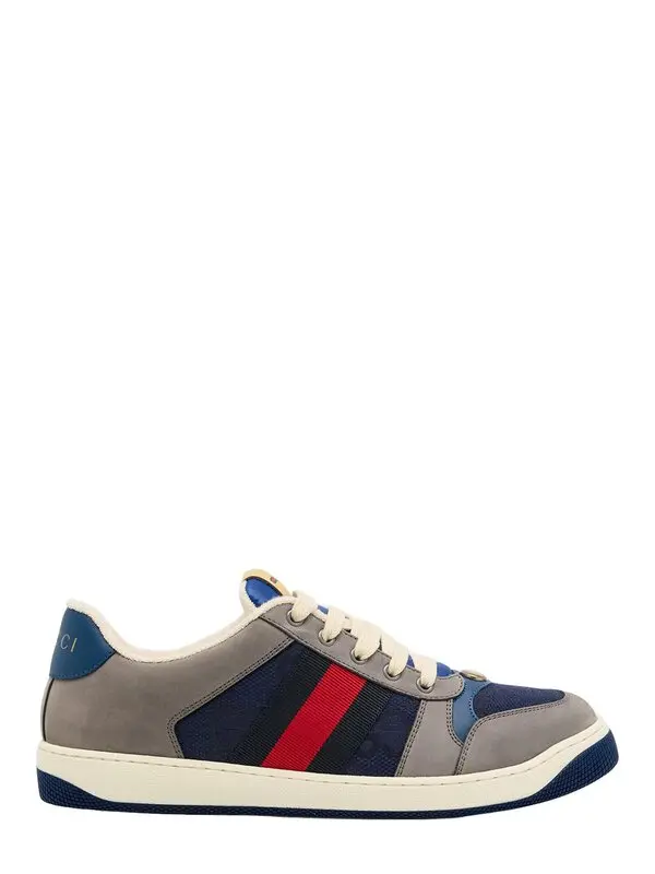 Gucci Screener Gg Canvas And Leather Sneakers - Multi Blue