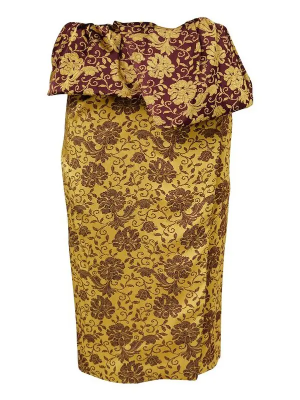 Dries Van Noten Floral Ruffled Midi Skirt - Yellow