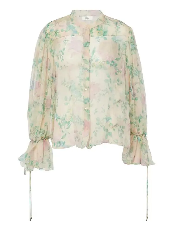 Chloé Sheer Silk Top - Multicoloured