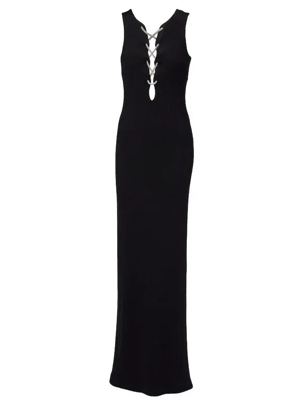 Givenchy Embellished Cutout Jersey Gown - Black