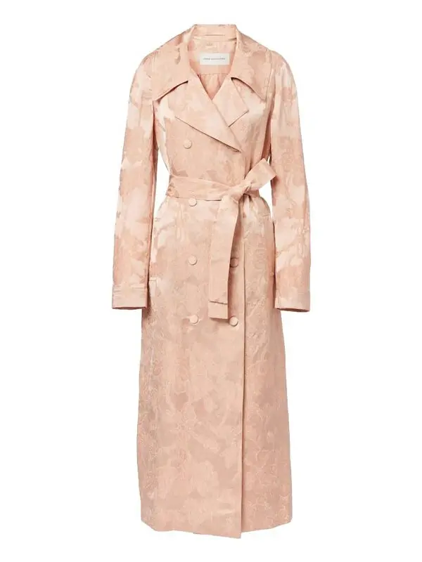 Dries Van Noten Floral Linen-blend Jacquard Coat - Pink