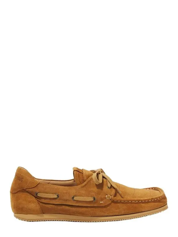 Jacquemus Batto Croc-effect Suede Boat Shoes - Beige