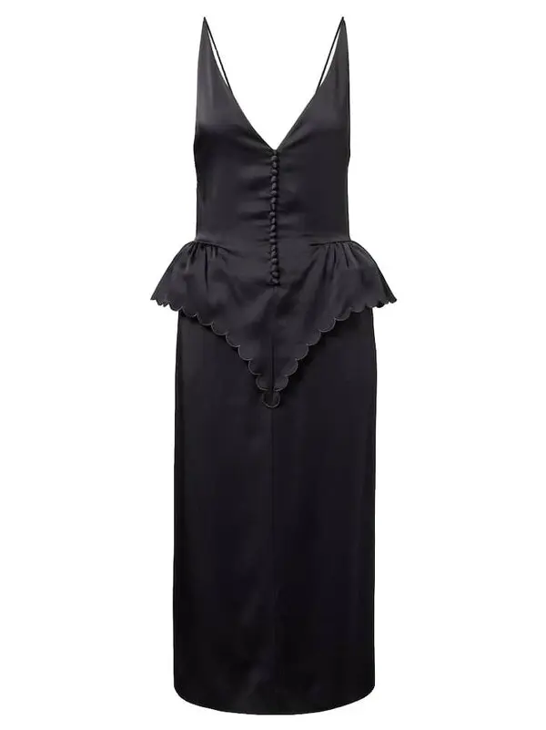 Stella McCartney Open-back Peplum Midi Dress - Black