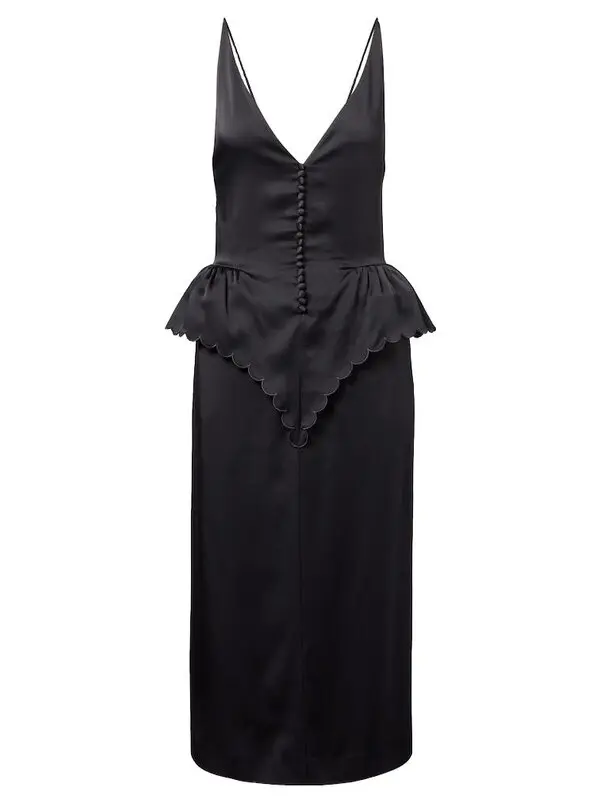 Stella McCartney Open-back Peplum Midi Dress - Black