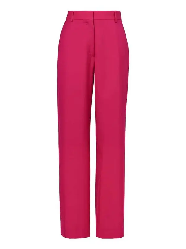 Dries Van Noten Wool And Mohair Twill Straight Pants - Pink