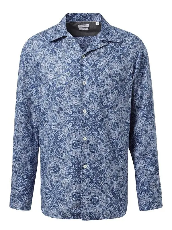 Brunello Cucinelli Paisley Cotton Shirt - Blue