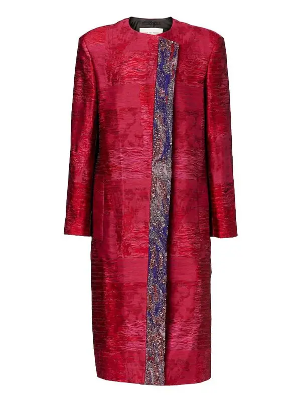 Dries Van Noten Cotton-blend Jacquard Coat - Pink