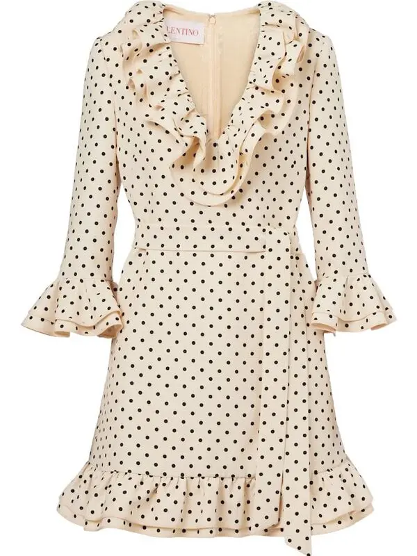 Valentino Garavani Crepe Couture Plusdepois Ruffled Minidress - Beige