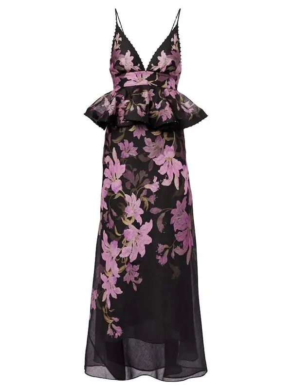 Zimmermann Dawning Floral Gown - Black