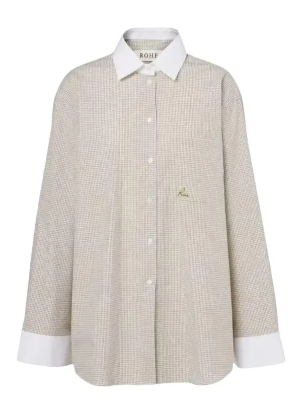 RÓHE Checked Cotton Shirt - Green