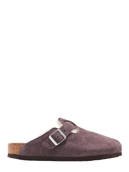 BIRKENSTOCK Boston Shearling Clogs - Grey/natural