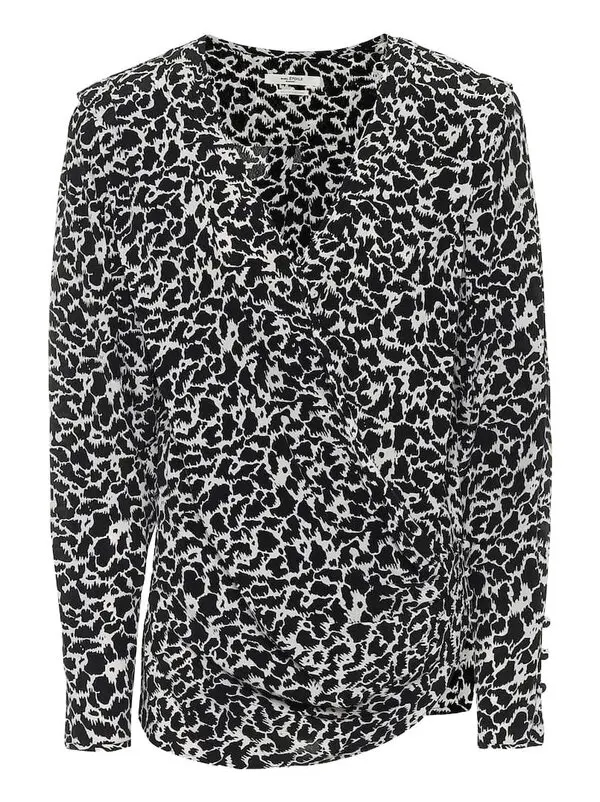 MARANT ETOILE Floral Wrap Blouse - Black