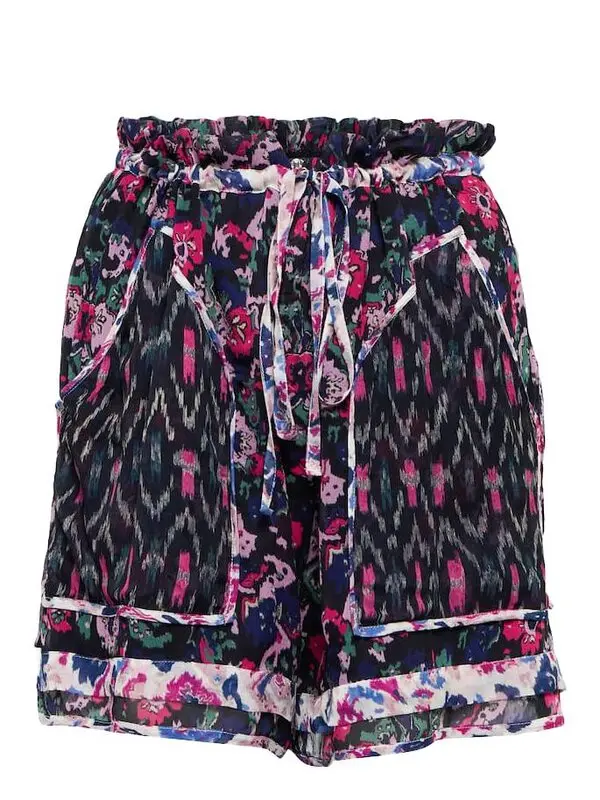 MARANT ETOILE Riolmy Printed Georgette Shorts - Blue