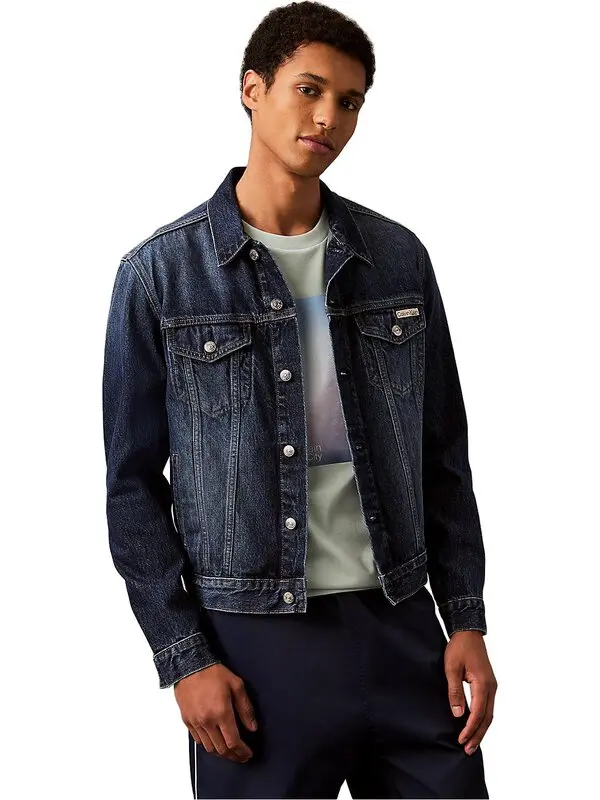 Calvin Klein Classic Denim Trucker Jacket - Dark Cyclone