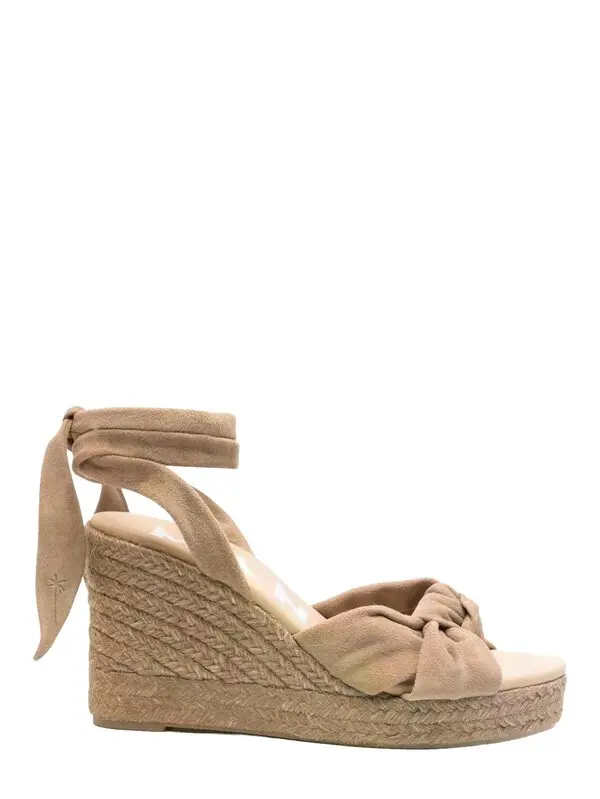 Manebí 100mm Suede Wedge Espadrilles - Neutrals