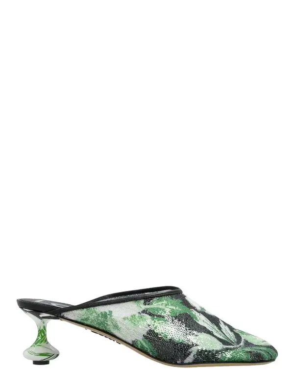 Loewe 45mm Floral-print Mules - Black