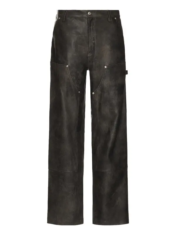 MIMCHIK Leather Carpenter Pant - Vintage Black