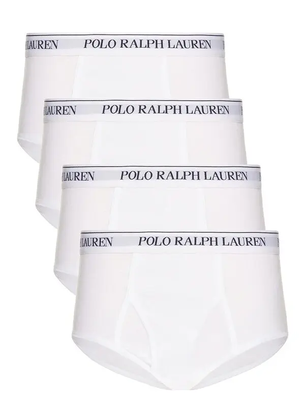 Polo Ralph Lauren Mid Rise Brief 4 Pack - White