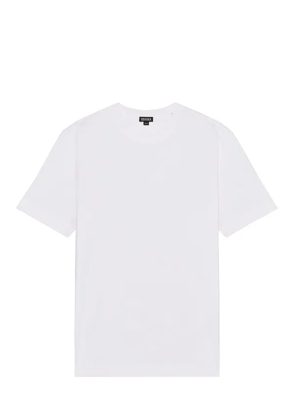 Zegna Pure Cotton T-shirt In White - Optical White
