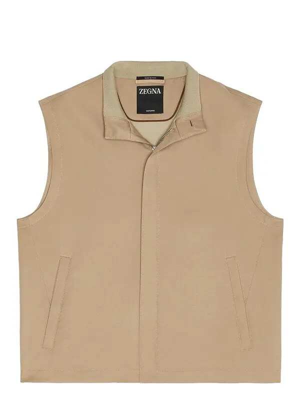 Zegna Microfiber Polyester Vest - Light Taupe