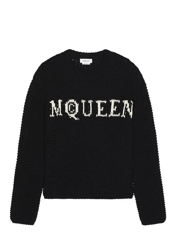 Alexander McQueen Graphic Knit Sweater - Black & Ivory